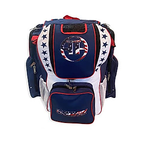 Hagan H-3.0 Multi-Sport Backpack Bag, Hockey, Baseball, Softball, lacrosse, field hockey - Large (Blk/Blue)