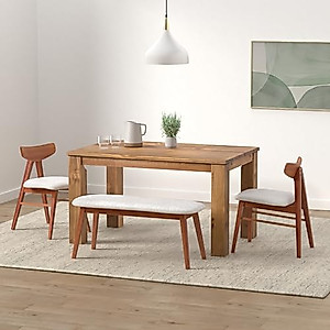 B.R.A.S.I.L.-Möbel TableChamp Dining Table Rio 55.1 x 35.4 Brazil Solid Wood Pine Oiled Farmhouse Extension Extendable Optional