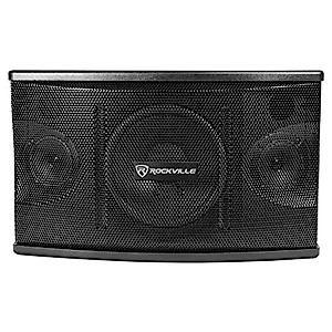 Rockville Pair 8" 3-Way 800 Watt Karaoke/Pro Speakers+Wall Brackets/MDF (KPS80), Black