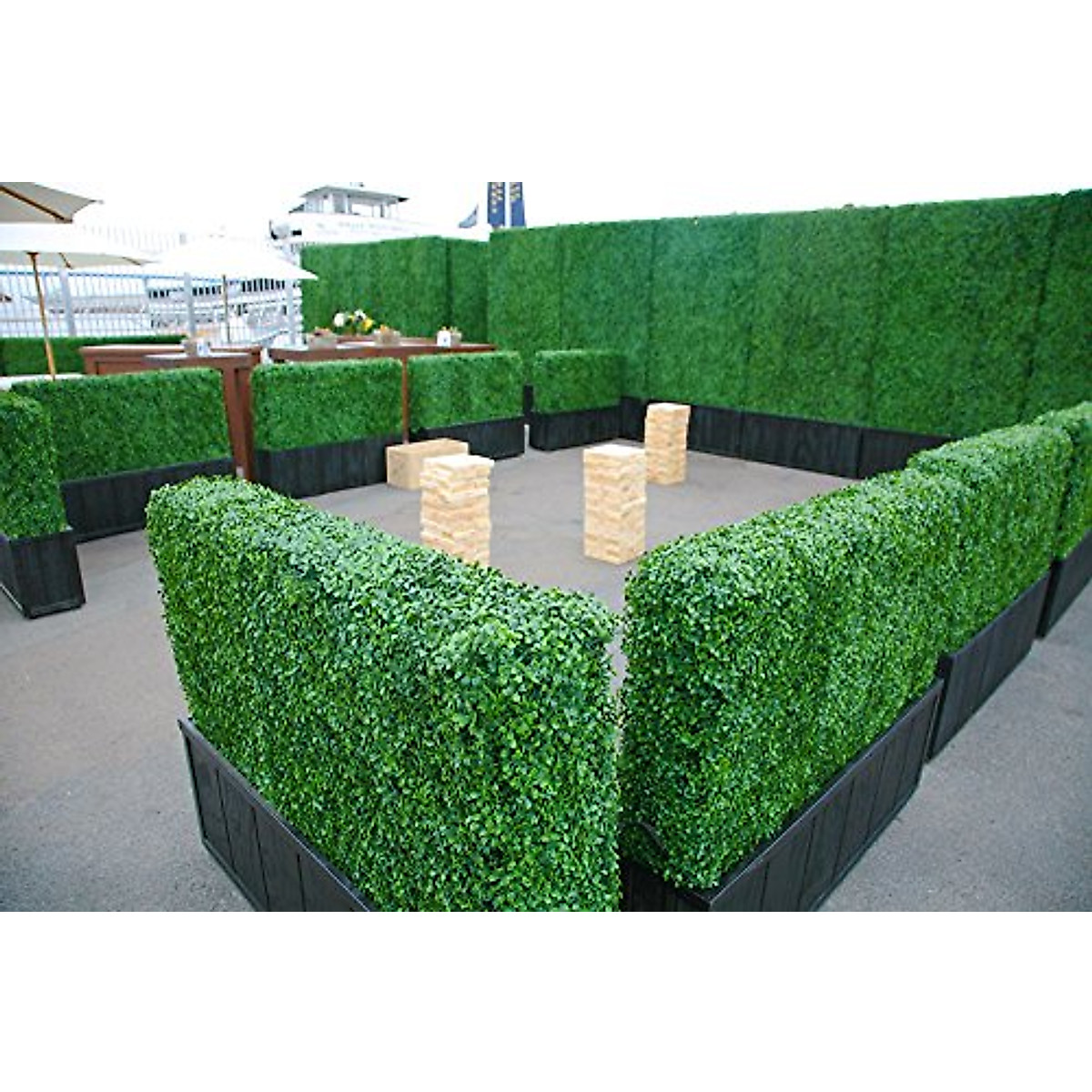 Artificial Boxwood Hedge, privacy hedge screen, UV Protected Faux Greenery Mats, boxwood wall, Suitable for Both Outdoor or Indoor, Garden, Backyard and Home Décor, 20 x 20 Inch (96 piece)