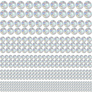 1982 Pieces Crystal AB Hair Rhinestones Stickers, Self Adhesive Face Rhinestones Stick on Bling Gems Jewels Stickers for Hair Face Body Makeup Clothes Shoes Bags DIY Craft, 6 Sizes