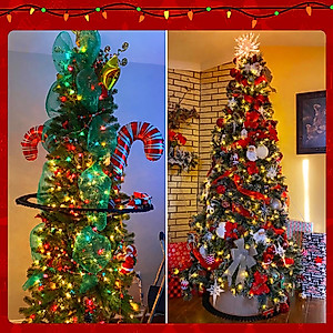 3 Rolls Mesh Ribbon for Wreaths, 6 Inch x 30 Feet Each Roll Red Green White Poly Deco Mesh Rolls, Christmas Ribbon for Wreaths, Swags and Christmas Tree Decoration