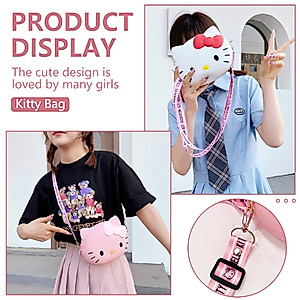 Kawaii Kitty Bag Cute Kitty Wallet Cartoon Animal Shoulder Bag Kitty Cat Purse for Girls Birthday Gifts