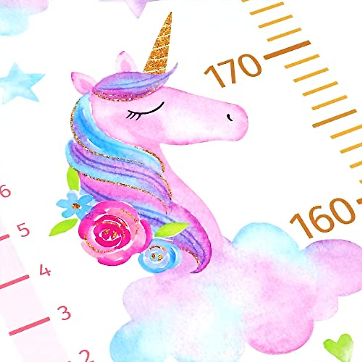 HomeEvolution Kids Growth Chart Height Measuring Chart, Classical Canvas Wall Hanging Rulers for Baby Children Girls Bedroom Decor (Unicorn)