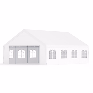 GOJOOASIS Heavy Duty 20 x 26 Car Port Large Metal Shelter Carports Portable Garage Canopy Tent for Parties, Event, RV, Boat (20x26ft)