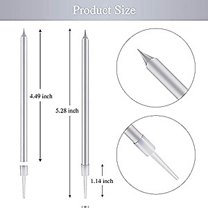 IBLESSU 48 Count Birthday Candles Long Thin Cake Candles - Numeral Birthday Candles Cupcake Candle Sticks in Holders for Birthday Wedding Party Cake Birthday Decorations Kids,Adults,Wedding (Silver)