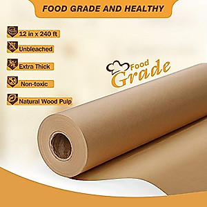 Unbleached Parchment Paper for Baking, 12 in x 240 ft, 240 Sq.ft, Baking Paper, Non-Stick Parchment Paper Roll for Baking, Cooking, Grilling, Air Fryer and Steaming