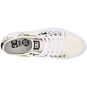 DC Women's Manteca Hi TXSE Skate Shoe, White/Black/Flower, 11