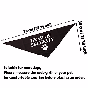 1 Piece Head of Security Dog Bandana Pregnancy Announcement Dog Parent Gift Baby Security Dog Bandana (Head of Security Black)
