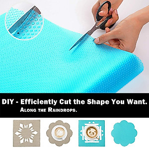 PABUSIOR Blue Shelf Liner Waterproof, (11.8Inch X12FT) Non-Adhesive Washable Drawer Liners for Pantry Cabinet, Fridge, Refrigerator Mats (Translucent)