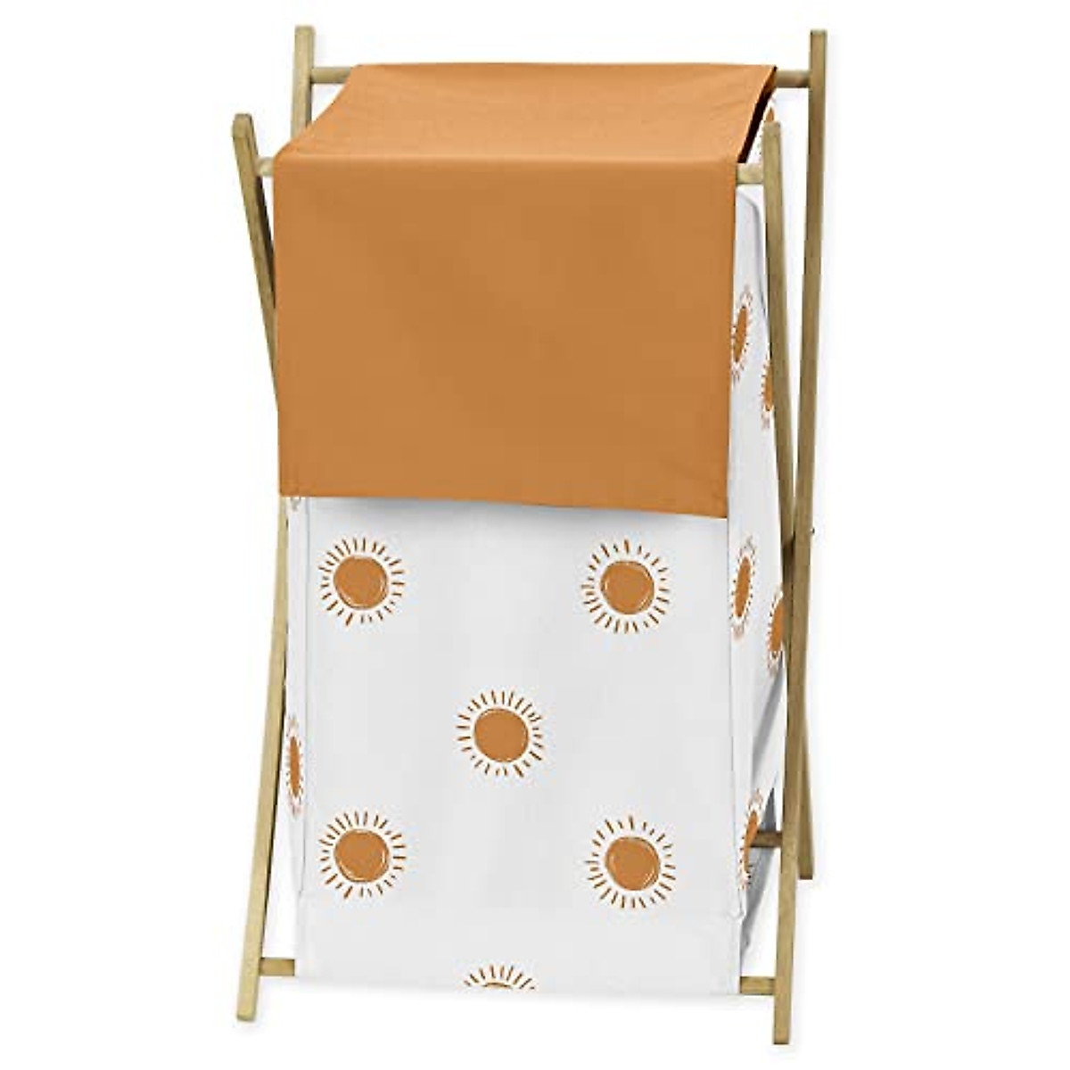 Sweet Jojo Designs Orange and White Boho Sun Baby Kid Clothes Laundry Hamper - Pumpkin Rust Orange Retro Bohemian Celestial Sky Desert Sunshine Outdoors Nature Minimalist Gender Neutral