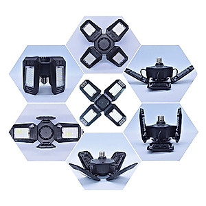 Deformable LED Garage Lights - 12000 Lumen 6500K Daylight 120W, Four Leaf Garage Organization Ceiling Lighting