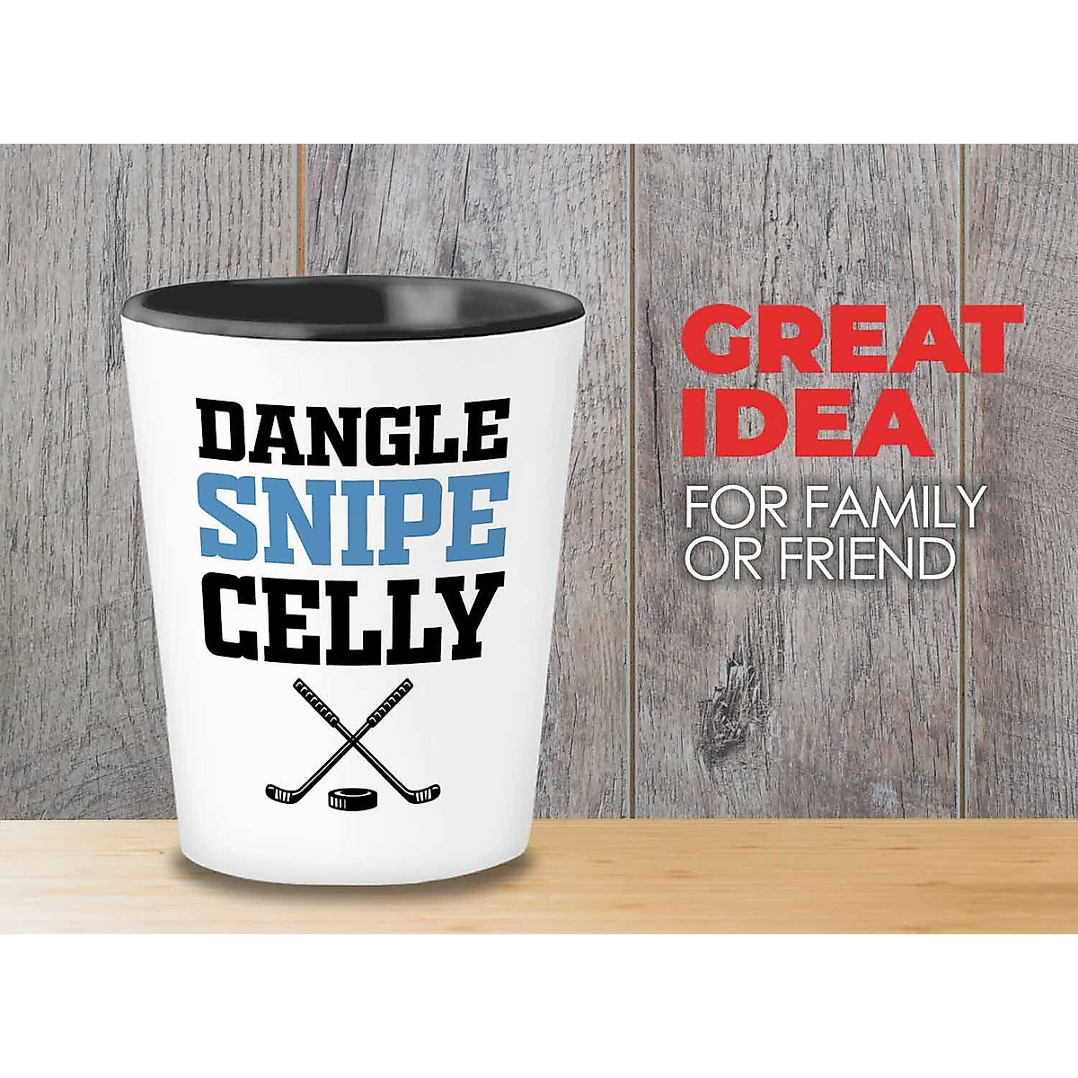 Bubble Hugs Hockey Shot Glass 1.5oz - Dangle Snipe Celly - Funny Hilarious Quote for Ice Hockey Player Coach Fan Hockey Puck Sports Lover