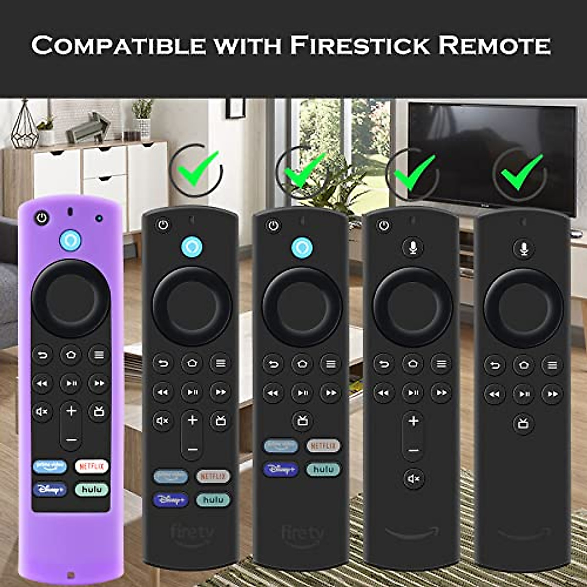 Firestick Remote Cover, Firestickremote TV Remote Universal Remote Case Skin Sleeve Glow in The Dark Purple