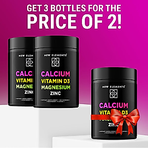 New Elements Calcium Gummies with Vitamin D3, Magnesium, and Zinc - 60 Count