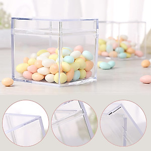 LIDSCURA 36 Packs 2''x2''x2'' Acrylic Box, Acrylic Candy Box, Small Clear Plastic Square Cube Box with Lids, Candy Storage Container, for Candy Pill, Tiny Jewelry, Cosmetics, Jewelry, Party Favor