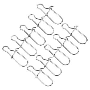 PATIKIL Fishing Snaps, 100 Pack 123LBS Stainless Swivel Tackle Kit Fishing Clips Lure for Saltwater Freshwater, Silver