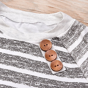 Besokuse Newborn Baby Boys Girls Hooded Sweatshirt T-shirt Tops+Striped Pants Kids Outfits Clothes Set (Grey Stripe, 0-3Months)