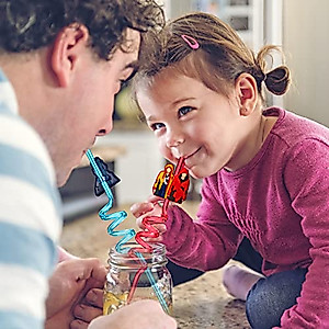 24 Stranger Inspired Things Party Favors Reusable Drinking Straws 8 Designs Great for Stranger Inspired Things Birthday Party Supplies with 2 Cleaning Brushes