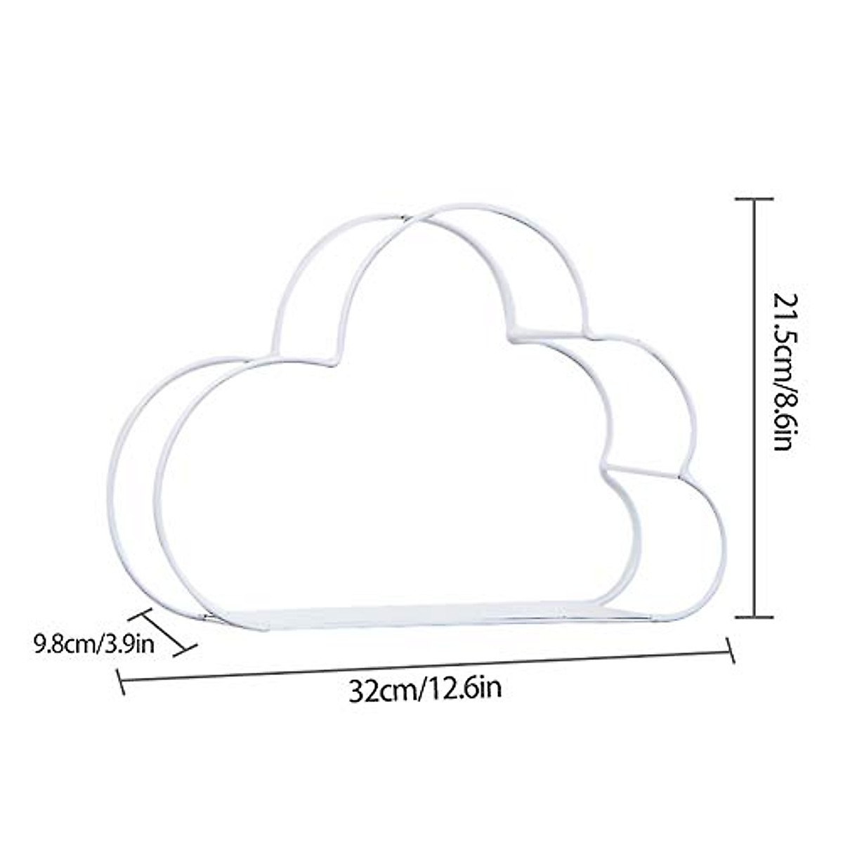 TOPINCN Cloud Shape Metal Wall Hanging Storage Shelf, Floating Wall Shelves Iron Storage Racks Hanging Decor Organizer Flower Pot Storage Rack Storage Box Wall Book Figurines Display