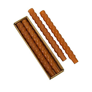 Creative Co-Op Unscented Twisted Taper Box, Set of 2, Spice Candles, 2" L x 1" W x 10" H, Orange, 2 Count