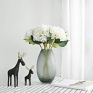 Kimura's Cabin 6 Pcs White Hydrangea Flowers Bouquets Silk Hydrangea Flowers with Stems Faux Hydrangea Stems for Home Wedding Party Table Core Decoration (White, Pack of 6)