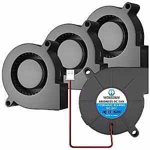 WINSINN 50mm 5015 Blower Fan 24V, 3D Printer 24 Volt Fans Blower Turbine Turbo Hydraulic Bearing, Brushless Cooling 50mmx15mm 2PIN (Pack of 4Pcs)