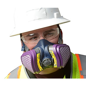 GVS Elipse SPR472 Elipse OV/AG-P100 Dust and Organic/Acid Gas Vapour Half Mask Respirator with Replaceable and Reusable Filters Included Small/Medium