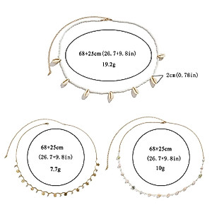 Skyfun Waist Chain Pack of 3 Pcs Seashell Waist Beads for Women Butterfly Belly Chain Gold Body Chains for Women Sexy Summer Beach Body Jewelry 3 Pcs Shell