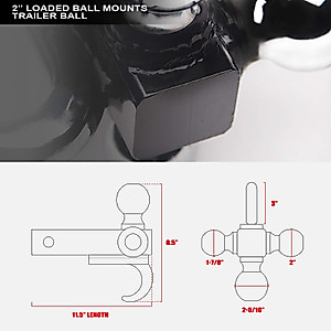 Stehlen 642167819264 Universal Trailer Hitch 3-in-1 Loaded Tri-Ball Mount with Hook Receiver 2" - Silver with Polished Chrome