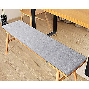 WanJing Porch Swing Seating Pad with Ties,Patio Rectangle Bench Cushion Garden Swing Loveseat Pad,Indoor Porch Fresco Replacement Mattress,Washable Dining Seat Pad, Light Grey, 48x14 inch