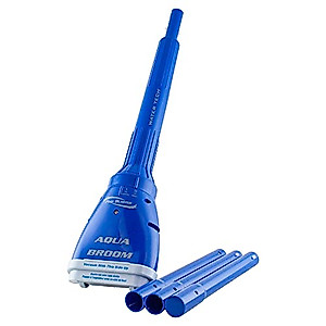POOL BLASTER Aqua Broom Ultra Cordless Pool & Spa Vacuum w/Pole Set for Sand, Silt & Small Debris, Battery-Powered Handheld Hoseless - for Hot Tubs and Tight Spaces in Inground & Above Ground Pools