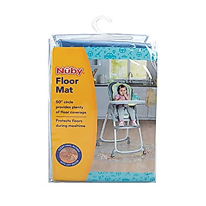Nuby Floor Mat, Clear Circle, Protect Floors from Spills & Messes, Waterproof, 50"