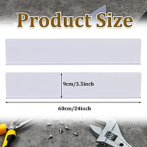 Yaocom 2 Pcs 24 Inch Gutter Valley Splash Guards Extra Long White Downspout Diverter Metal Straight Roof Rain Diverter with 20 Screws for Roof House Residential Flat Shingle Drain Downspout Water