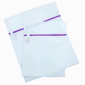 Delicates Laundry Bags 2-Pack - WashGuard Premium Zippered Mesh Wash Bags for Lingerie, Bras, Underwear - Machine Wash Safe - Travel & Storage - Durable Protection - Set Includes 1 Medium & 1 Large