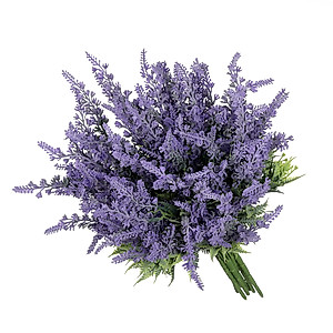 Grand Verde Lavender Artificial Flower Plants Faux Purple Bouquets Real-Touch DIY Home Decor Garden Patio Balcony Wedding Decoration, Bulk 8pcs