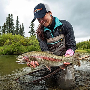 Pnkvnlo Trucker Hat for Men and Women - Outdoors Snapback Hats for Hiking, Climbing, Fishing, Outdoor Adventure - Salmon Mountain Navy