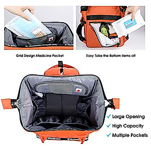 BesyPro Diaper Bag Backpack Large Maternity Nappy Bag Changing Bags with Insulated Pockets Stroller Straps,Waterproof and Stylish,Orange
