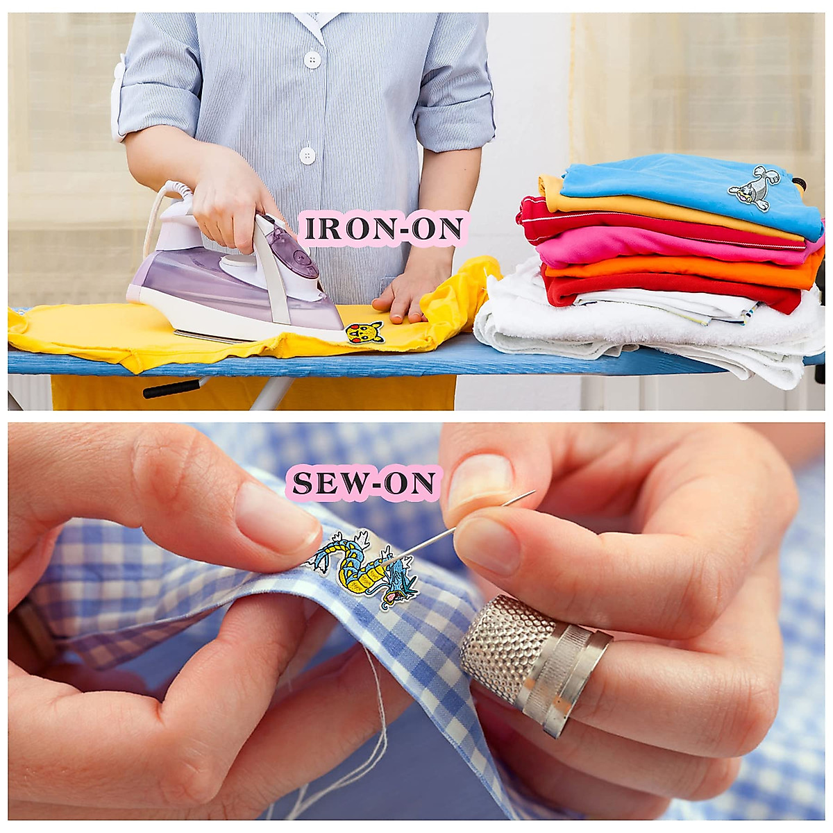 Iron on Patches 30 Pieces Anime Pocket Monster Embroidered Iron on/Sew on Decorative Applique Patch Patches for DIY Jeans, Jackets, Shirts, Bag, Caps