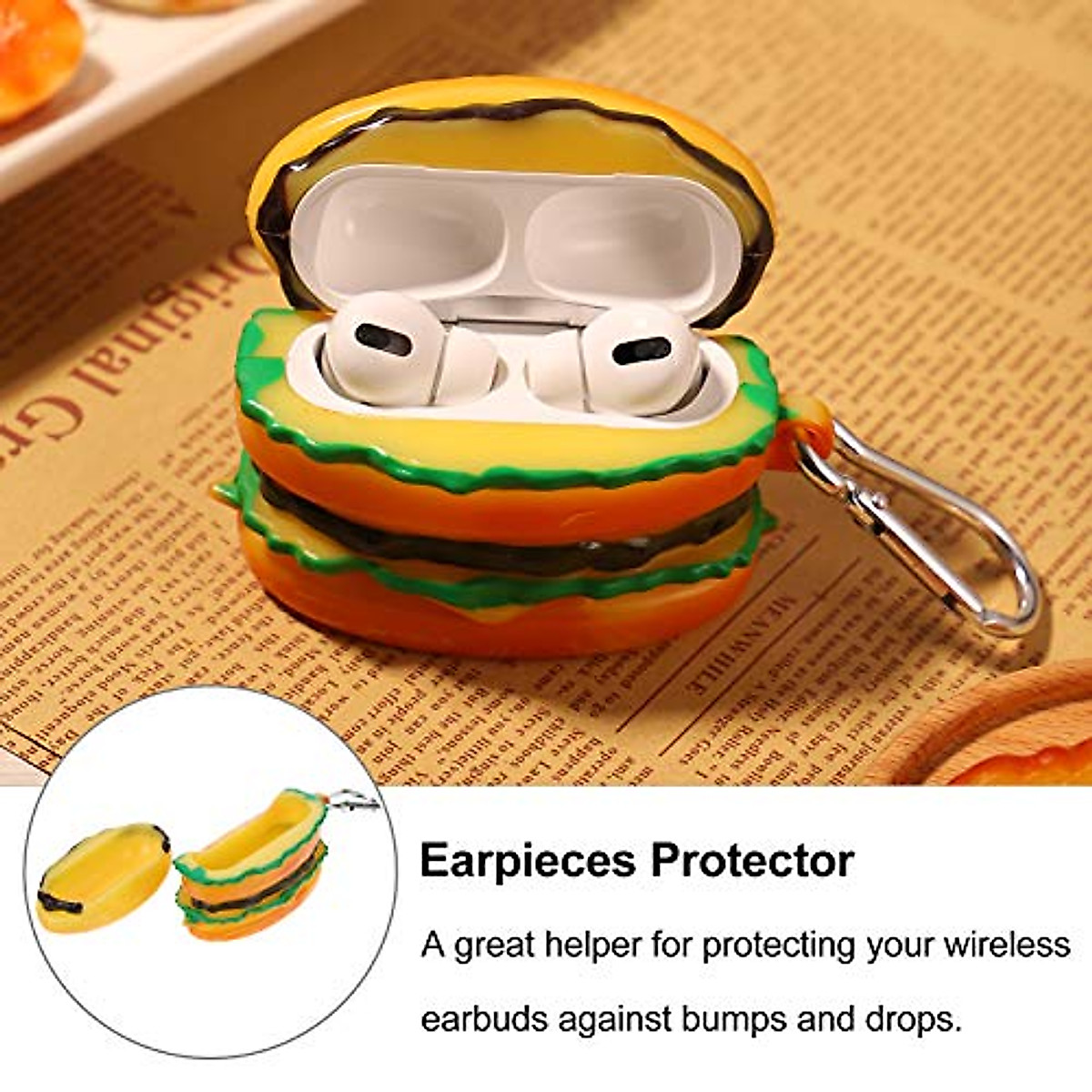 Earbuds Case Earpieces Protector Burger Box Compatile for Pro/ 3