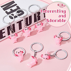 12 Pcs Axolotl Keychain Cartoon Keychain 3D Axolotl Birthday Decorations Kawaii Axolotl Party Favors Axolotl Charms Pendant Accessories for Key Backpack, Birthday(Cute)