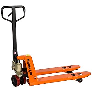 Mighty Lift ML2036 Narrow Specialty Pallet Jacks Trucks, 5,500 lb Capacity, 20" x 36" Fork,Orange