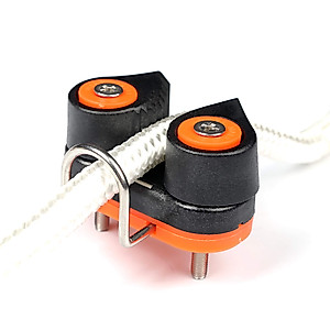 Mxeol Kayak Rope Cleat for Sailboat Hardware Hunting Climbing Sticks Cam Cleats Fast Entry Maximum for Line Sizes 5/8 Inch (W/Leading Ring)