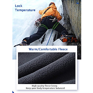 Gash Hao Mens Snow Ski Waterproof Softshell Snowboard Pants Outdoor Hiking Fleece Lined Zipper Bottom Leg (180Grey, 32W x 34L)