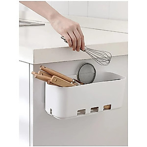 Wall Mounted Under Sink Organizer And Storage For Kitchen Bathroom Pantry Pull-out Hanging Drawer Slide Out Bin Cabinet Organizer Adhesive Wall Mounted No Drilling