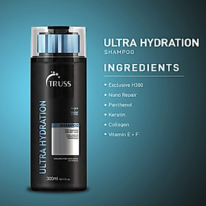 Truss Ultra Hydration Shampoo and Conditioner Set Bundle with Amino Miracle Heat Protectant Hair Spray