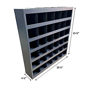 M&M Fasteners 36 Compartment Pigeonhole Bin Unit - Metal Bolt Bin - Metal Cabinet