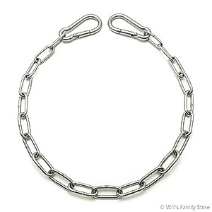 Will's Family Store 20 inch Stainless Steel Barn Chain with Carabiner for Livestock Gate Latch 2 Pack