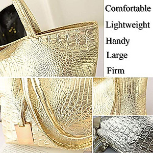 Cyber Sale Monday Deals Womens Crocodile Large Tote Handbag Purse Shoulder Bag