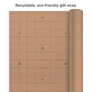Hallmark Bulk Kraft Wrapping Paper with Cut Lines (2 Rolls: 160 sq. ft. ttl) White and Brown for Christmas, Hanukkah, Baby Showers, Weddings, Birthdays, Valentines Day, Arts & Crafts, Banners